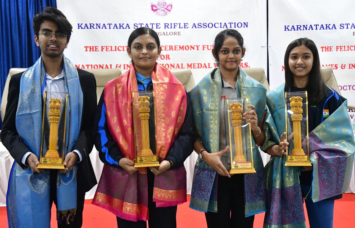Karnataka State Rifle Association felicitates medal-winning shooters ...