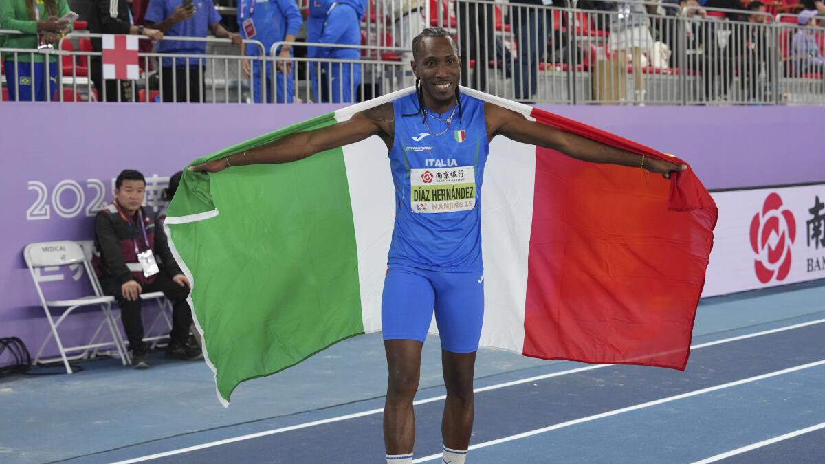 Italy’s Diaz dominates triple jump for opening world indoor gold ...